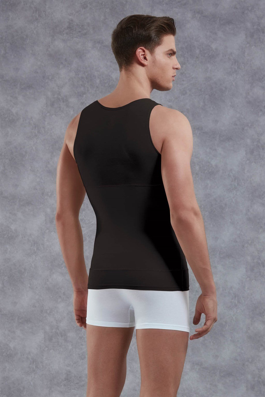 Doreanse Erkek Pamuk Geniş Yaka Toparlayıcı Korse Atlet 5950 M - Siyah